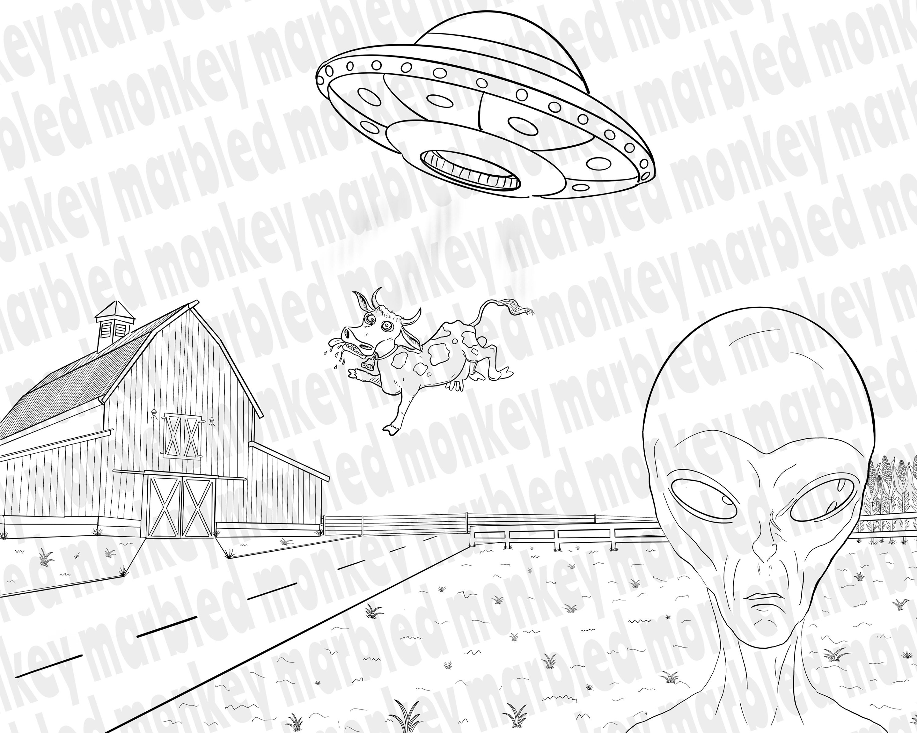 Adult Alien Coloring Pages