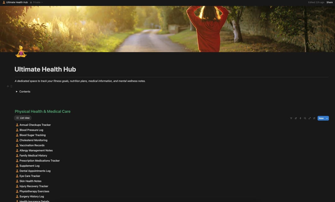 Notion Health Hub Template: Wellness Knowledge Base (digital Download ...