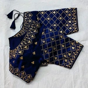 Fully Heavy Embroidery Silk Blouse and Heavy Thread, and Golden ...