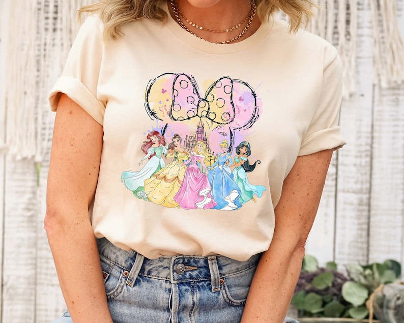 Disney Princess Watercolor Castle Shirt, Girls Trip Tee - Etsy