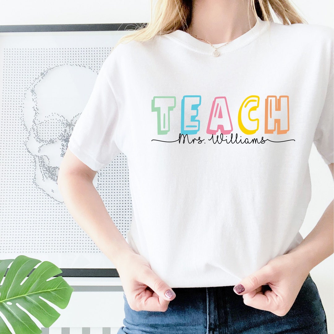 Personalized Custom Teacher Name Back to School Shirt, Customized Name ...