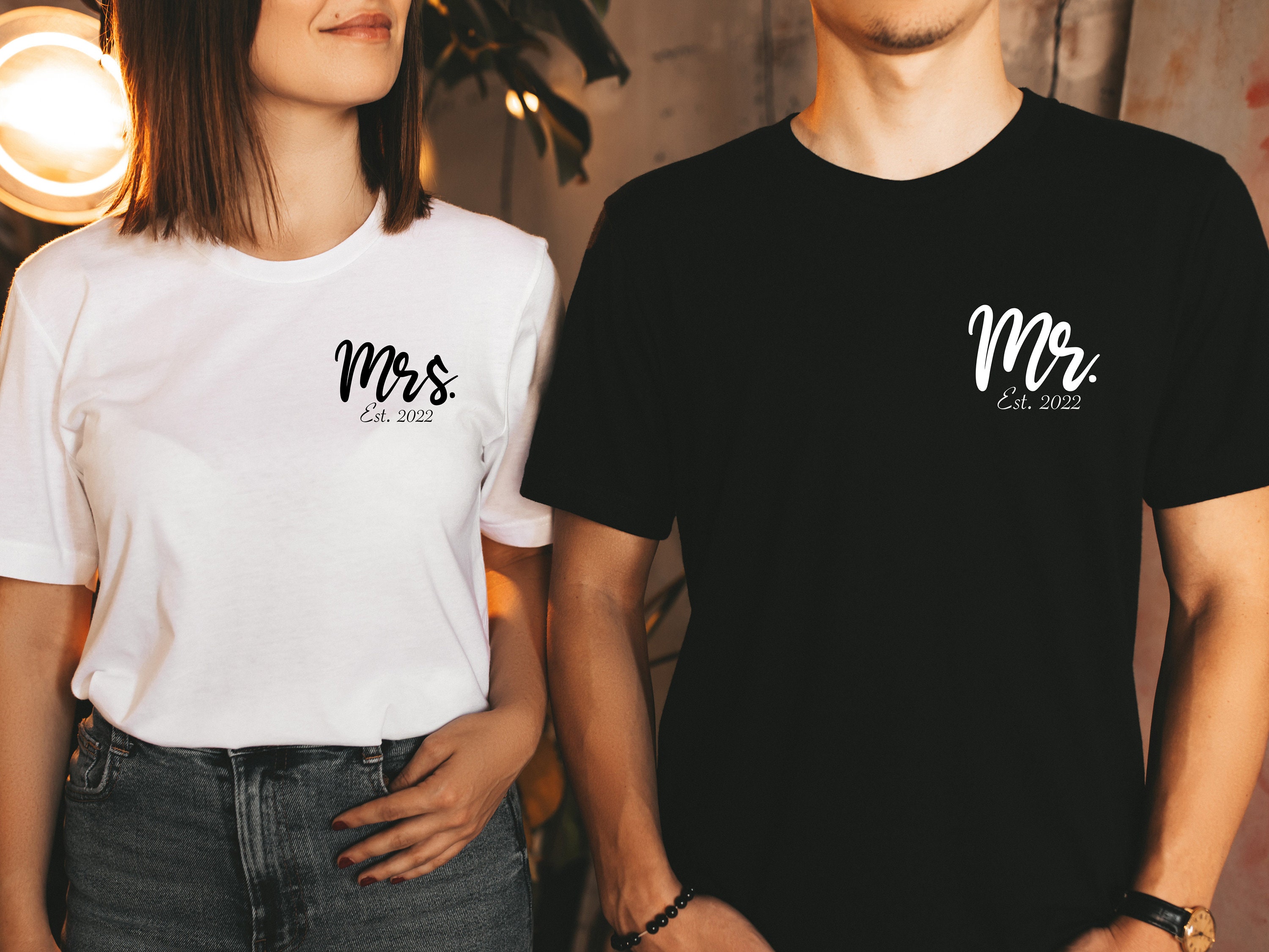 Matching Mr Mrs T-shirts Custom Couple Shirts Just Married | Etsy