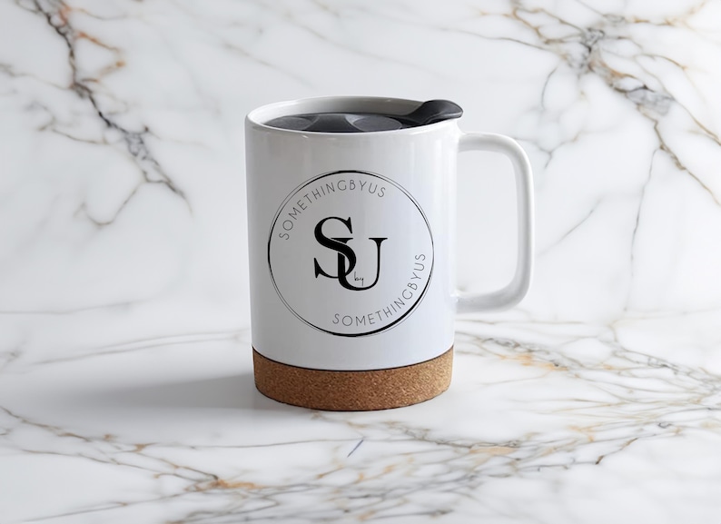 Custom Logo Mug - Personalized Photo Mug With Splash Proof Lid and Cork ...