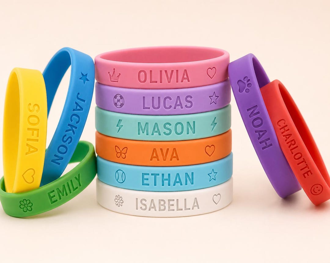 Custom Silicone Wristbands Personalized Bracelets | Engraved Name Bands ...
