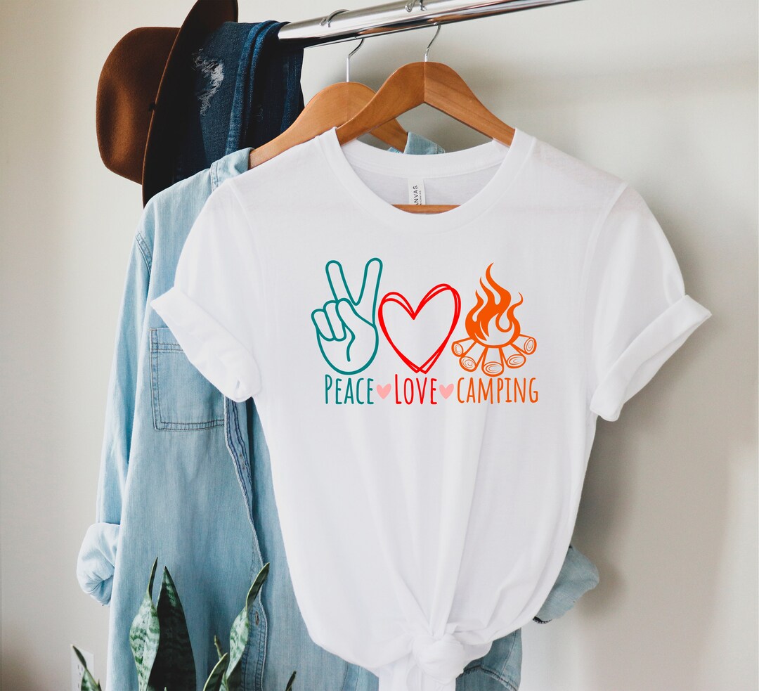 Peace Love Camping Tee, Camp Shirt, Camping Shirt, Camp Life Shirt ...