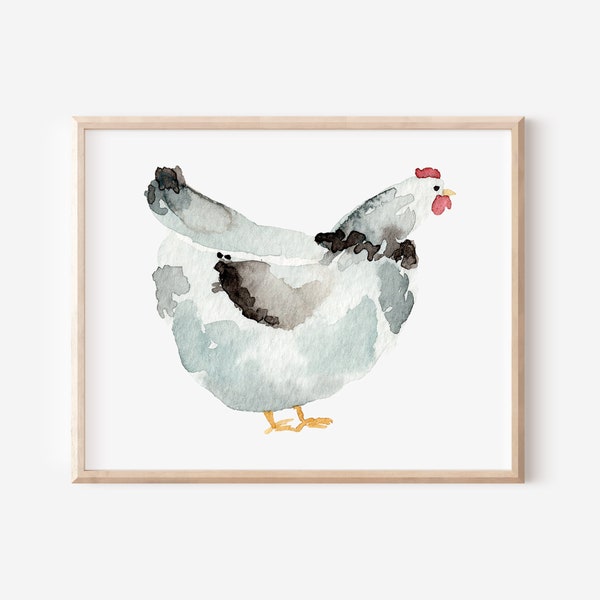 Chicken Watercolor - Etsy