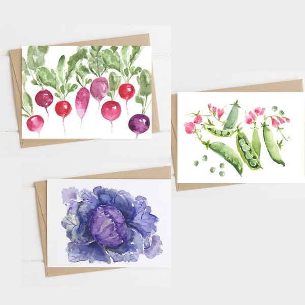 Vegetable Cards - Etsy