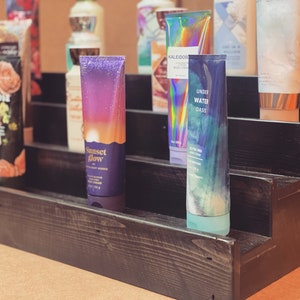 Reclaimed Wood Fragrance Display Shelf | Bathroom Vanity Organization ...