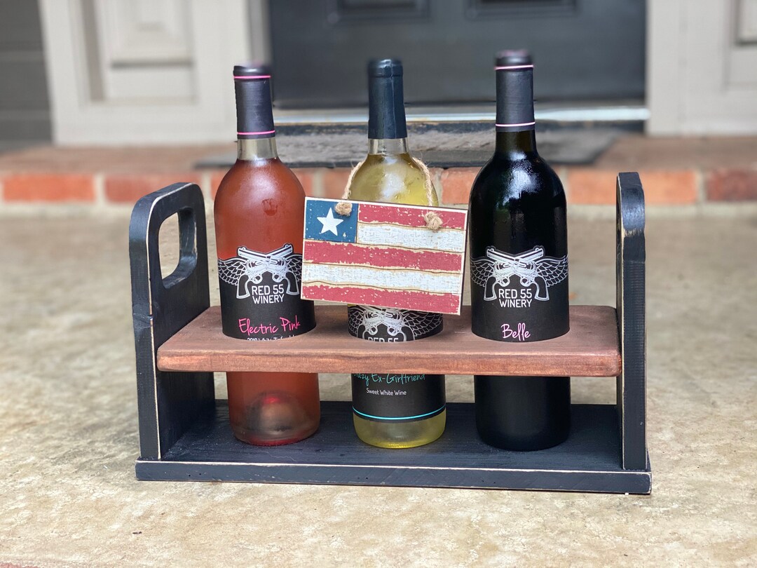 Rustic Bottle Caddy; Drink Caddy; Wine Storage; Bottle Storage; Wine ...