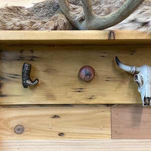Rustic Wood Shelf With Western Ranch Knobs; Reclaimed Wood Coat Rack ...