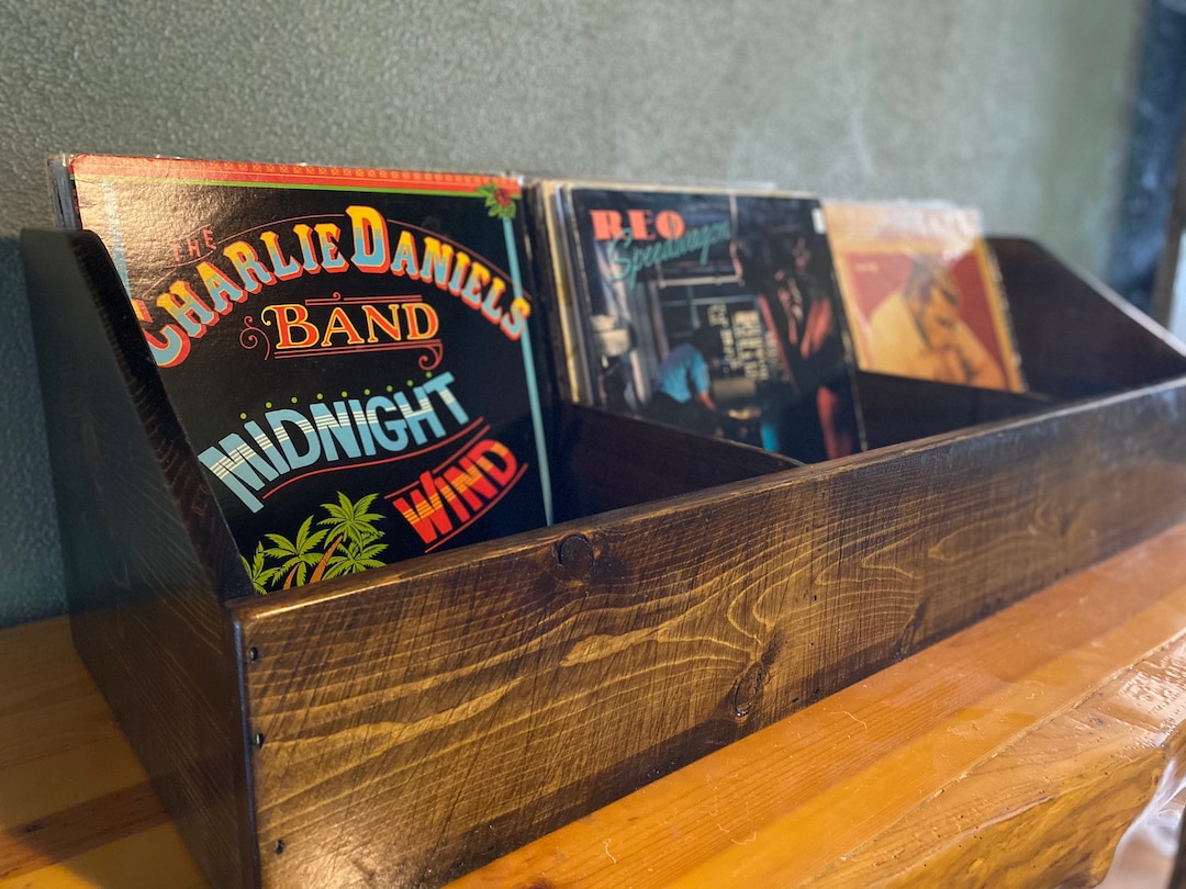 Rustic Record Storage Cabinet | Multiple Bay Vinyl Record Stand | Album ...