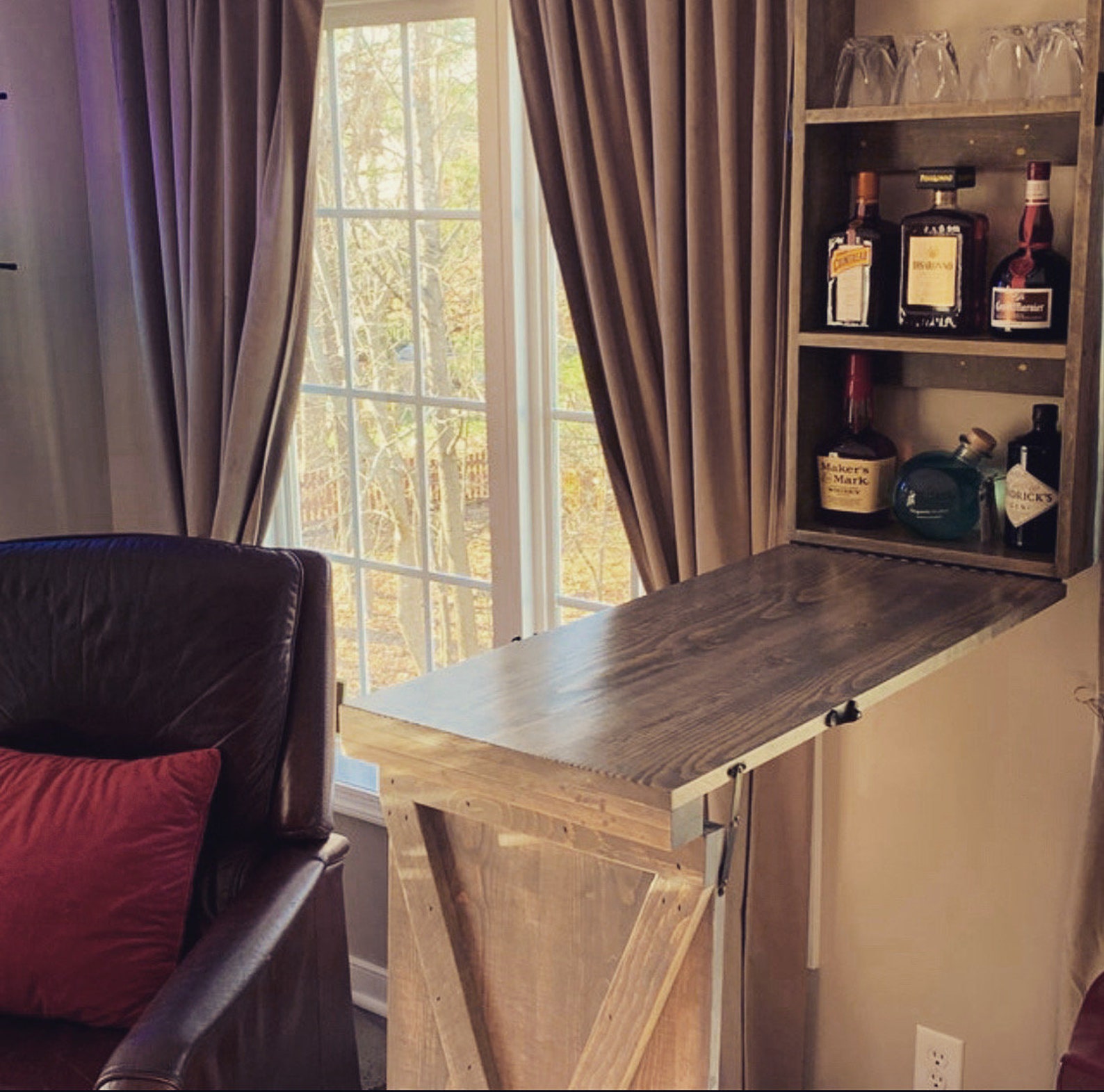 Rustic Murphy Bar Table | Drop Down Table | Dry Bar | Murphy Desk ...
