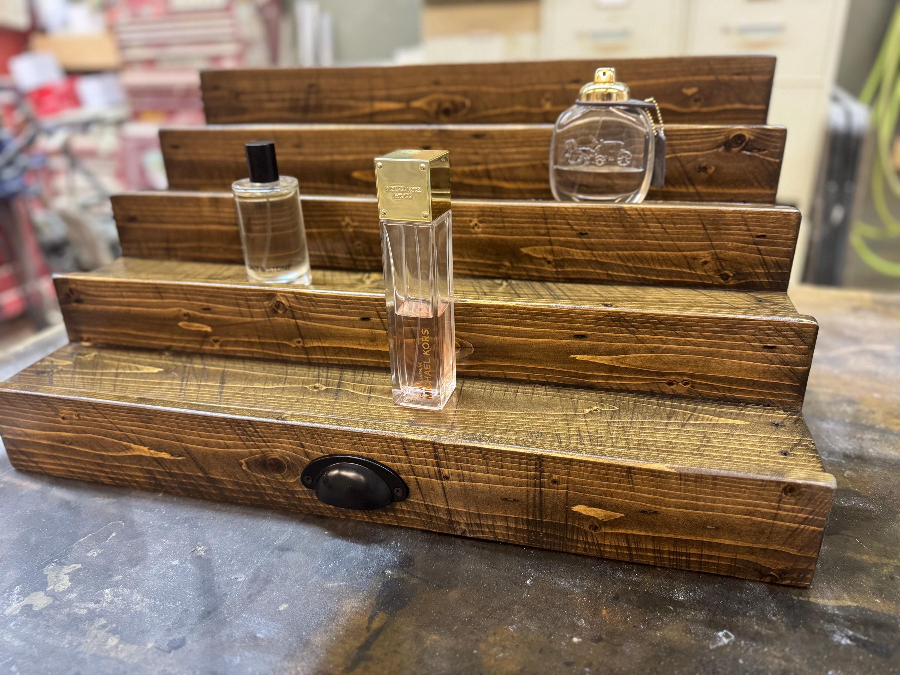 Deep Shelf Cologne and Perfume Display Rack With Storage Drawer ...