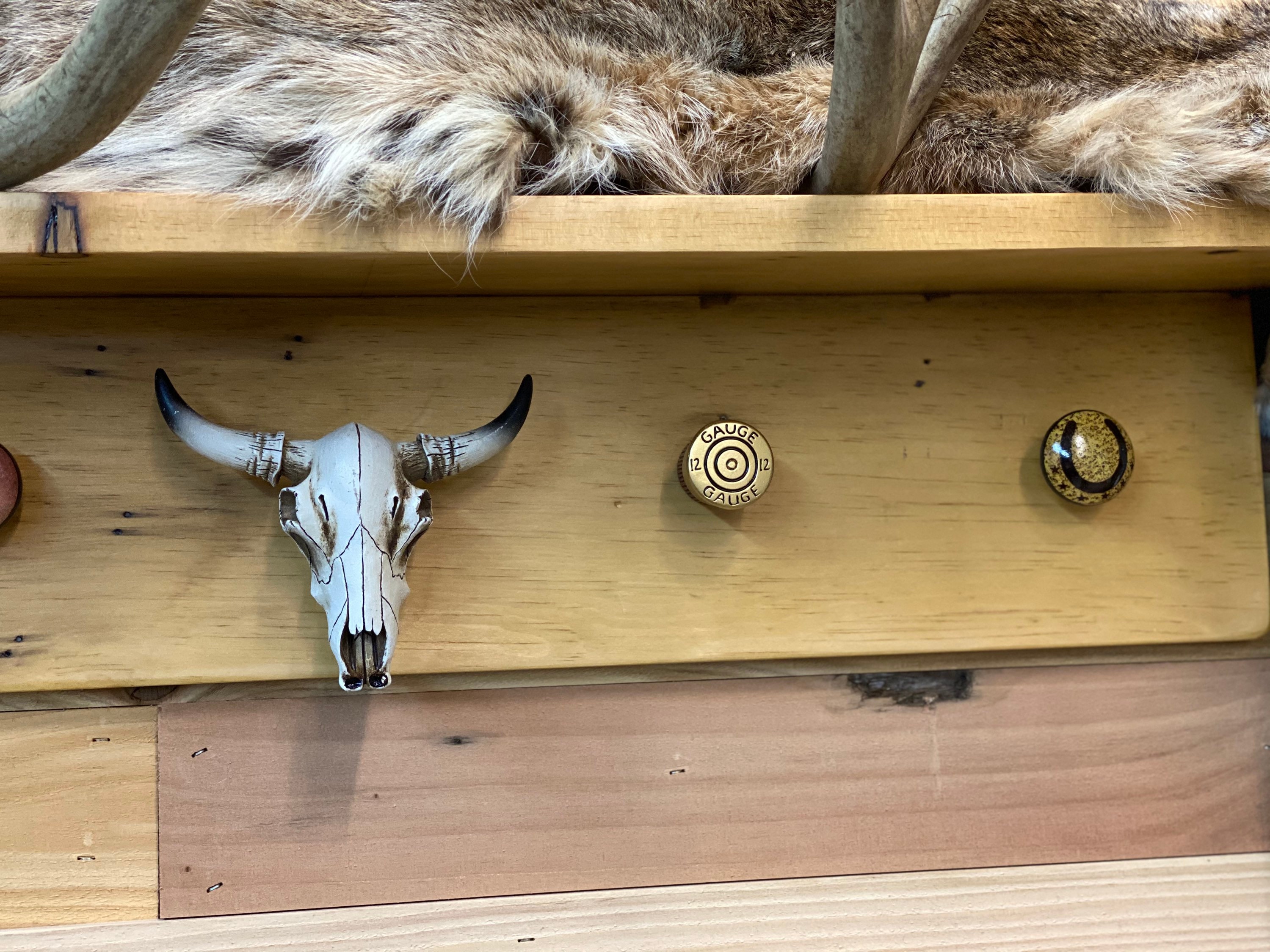 Rustic Wood Shelf With Western Ranch Knobs; Reclaimed Wood Coat Rack ...