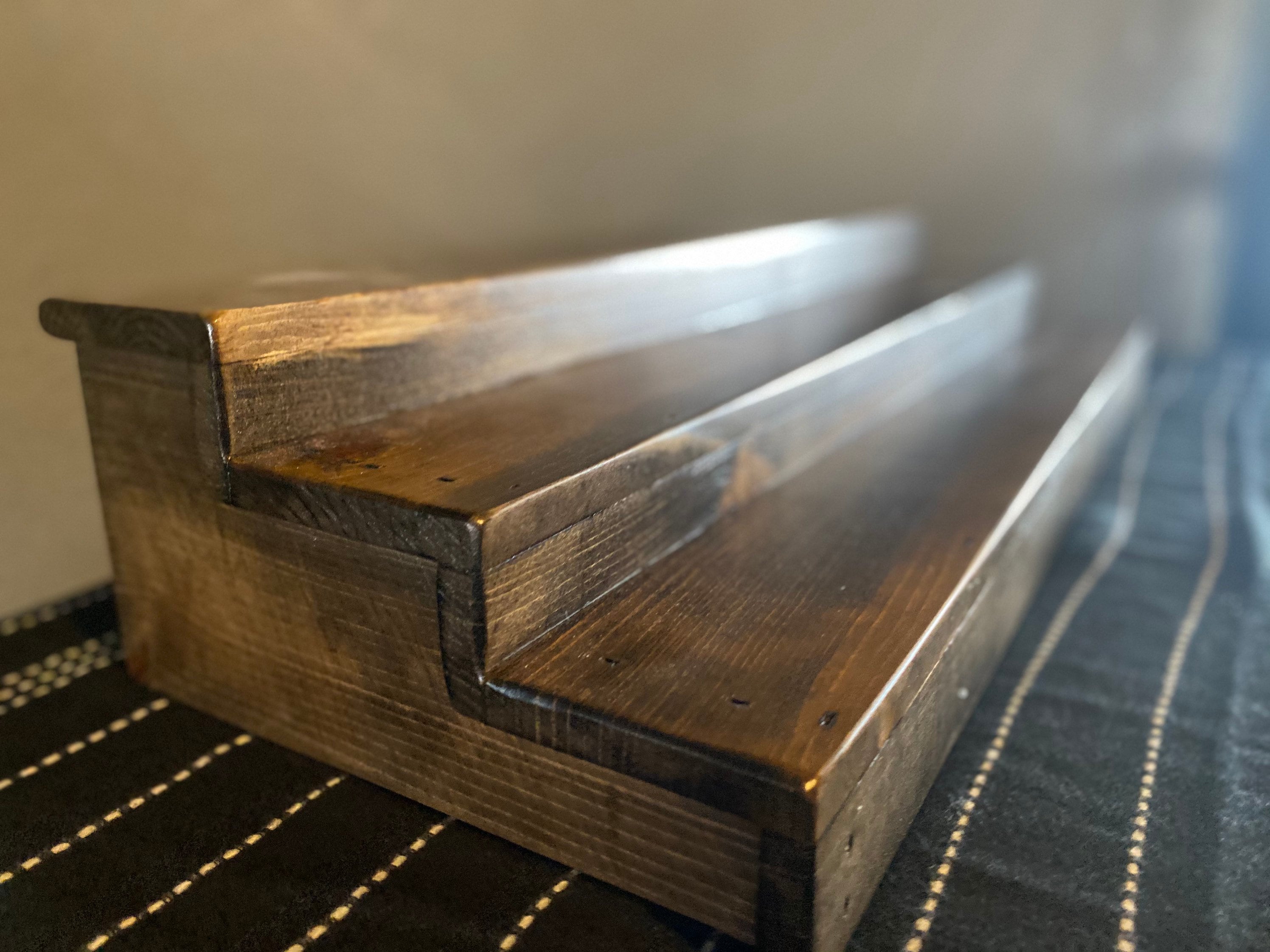 Tiered Bar Shelf Low Rise Reclaimed Wood Liquor Bottle | Etsy