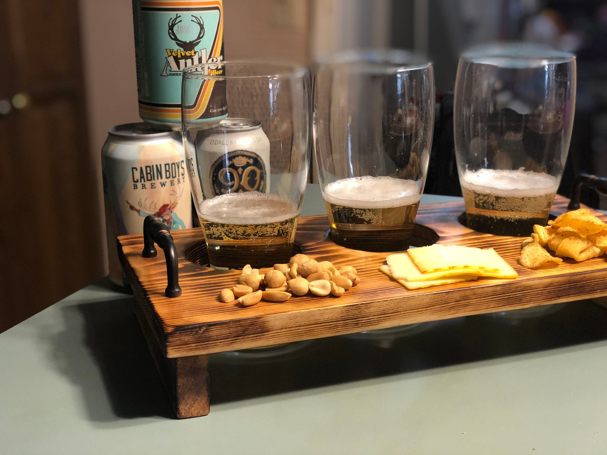 Rustic Handmade Wine Flight/ Bourbon Flight/ Beer Flight/ Whiskey ...
