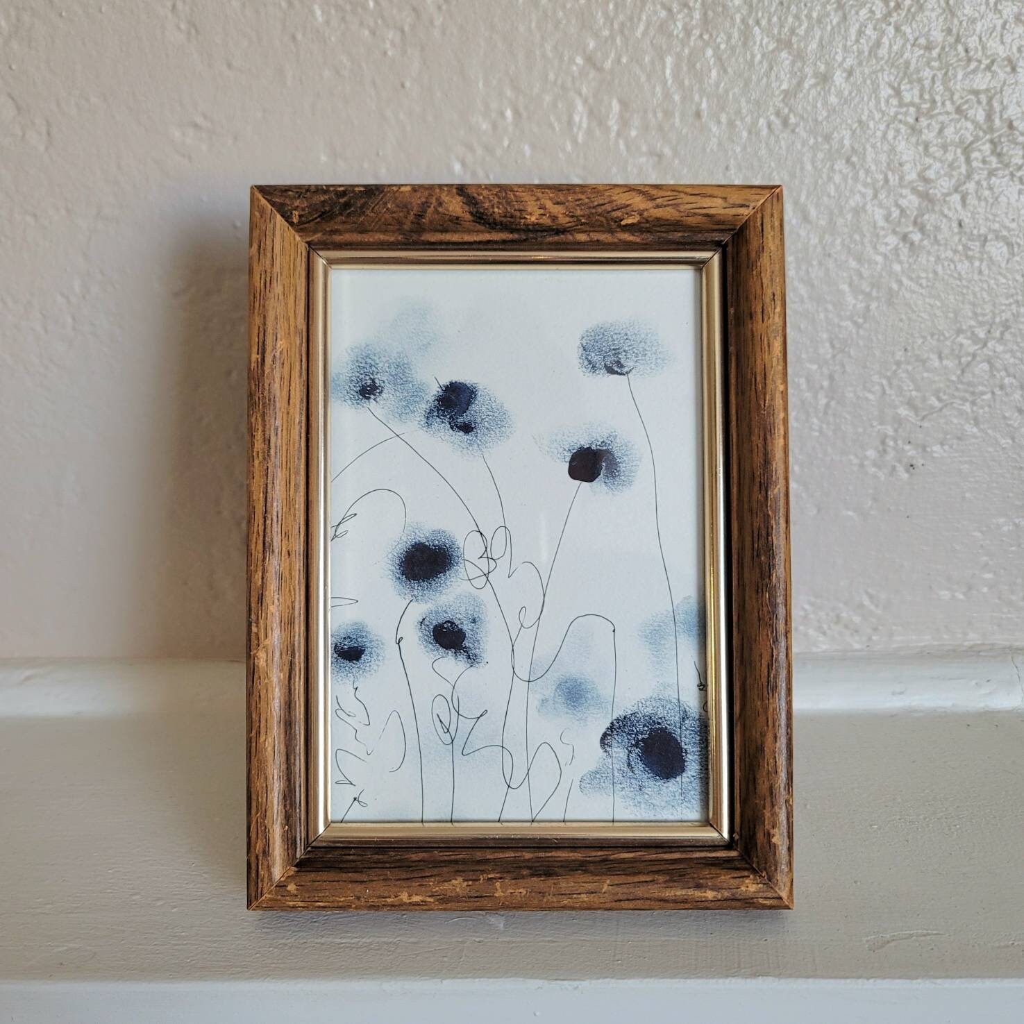 Ink Original Painting INDIGO DAY DREAMS Handmade Indigo Ink Painting ...