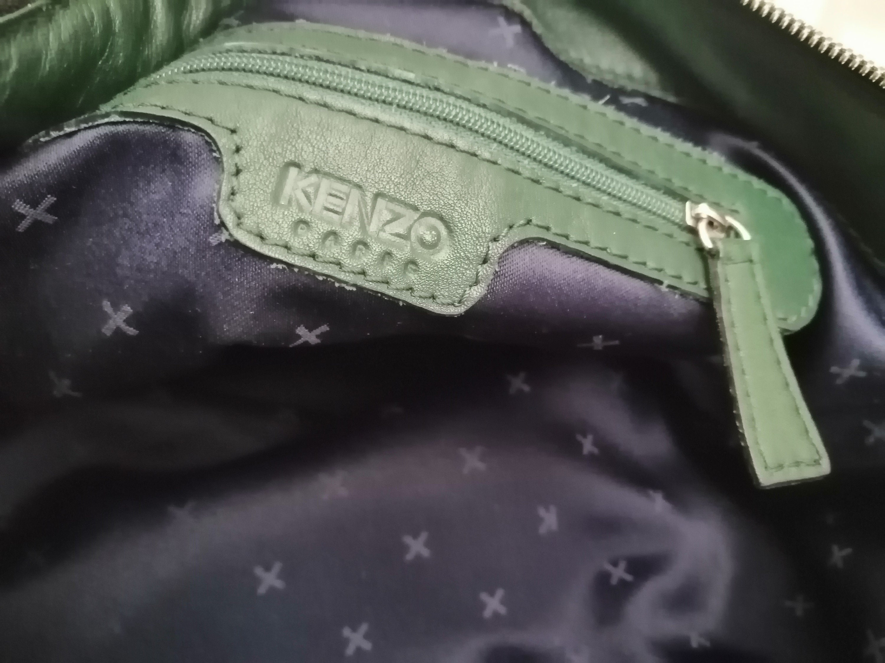 Kenzo Green Leather Bag Vintage - Etsy