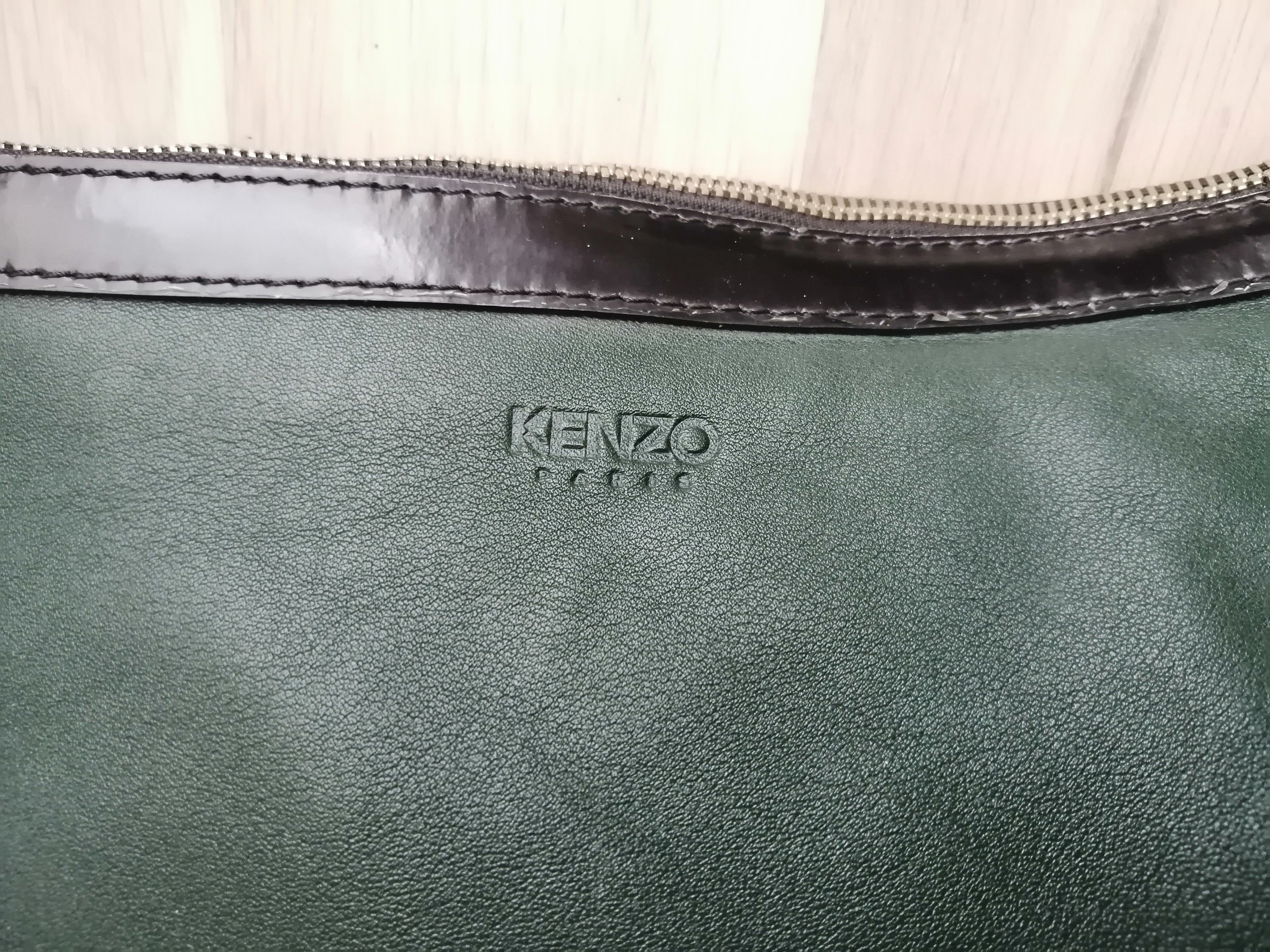 Kenzo Green Leather Bag Vintage - Etsy