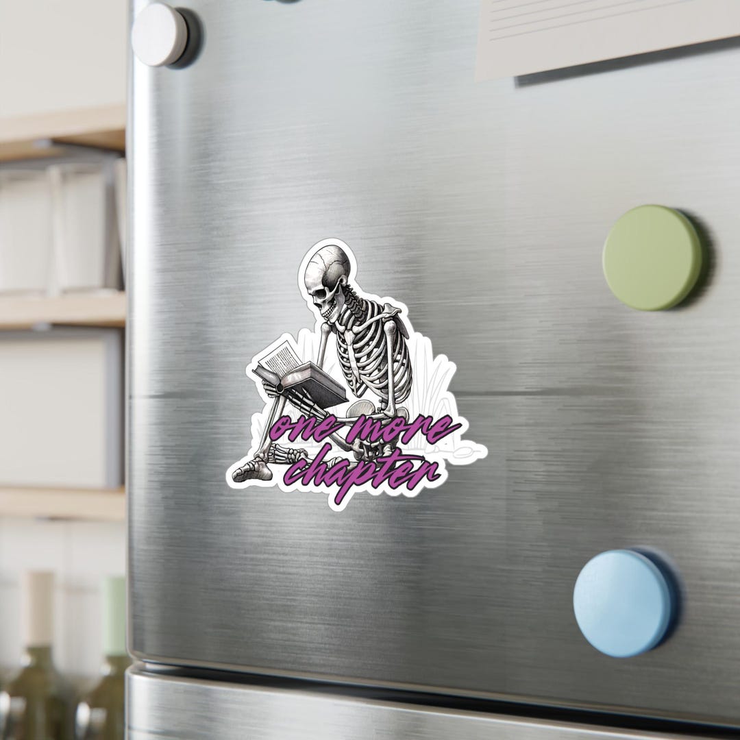 One More Chapter Skeleton Sticker for Bookish Babes - Etsy