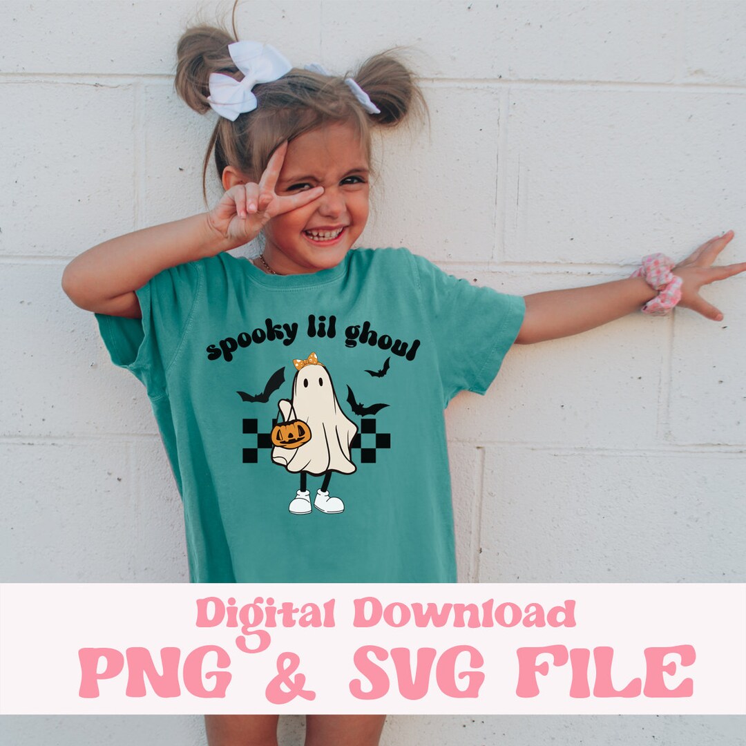 Spooky Lil Ghoul Png & Svg File, Kids Halloween Shirt Svg, Kids Little ...