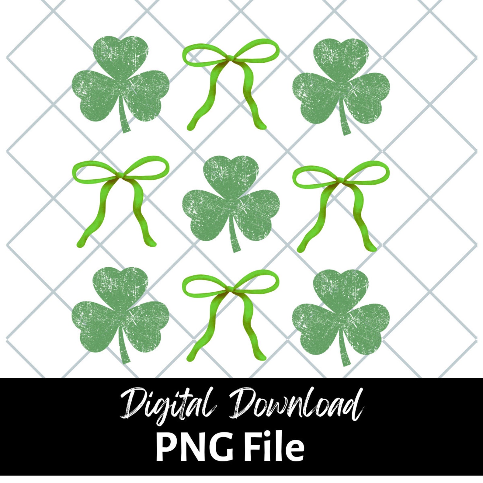 Coquette Bow Clover Png, Clover Png, St. Patricks Day Png, St. Patricks ...