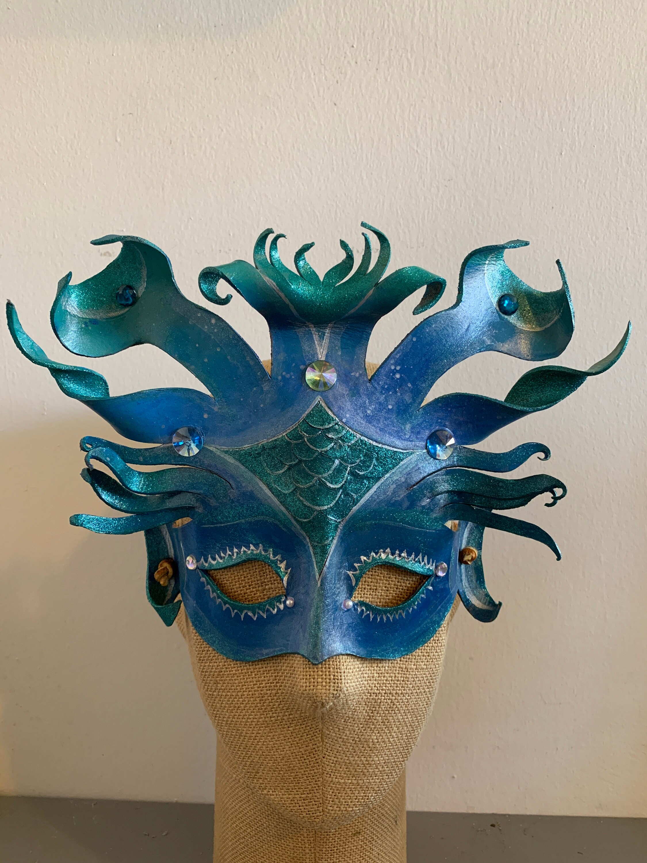 Mermaid/merman, Leather Mask - Etsy