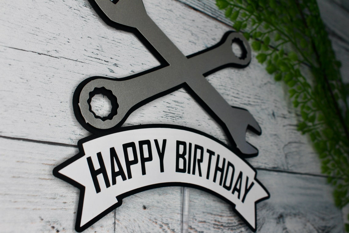 Tools Cake Topper Wrench Cake Topper Happy Birthday Cake | Etsy
