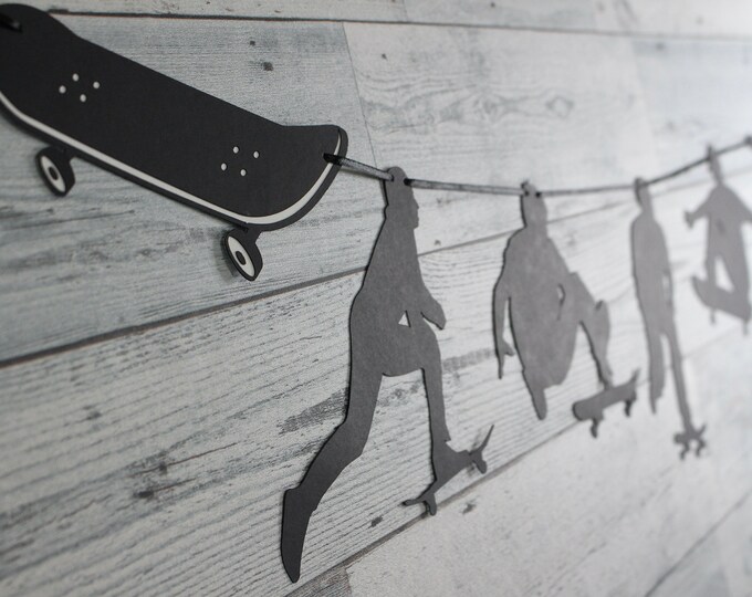 Skateboard Garland Skateboard Party Theme Skateboard Banner - Etsy