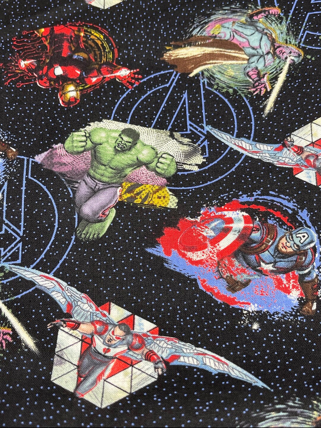 Marvel Avengers Cotton Fabric Ironman, Thor, Captain America, Hulk ...