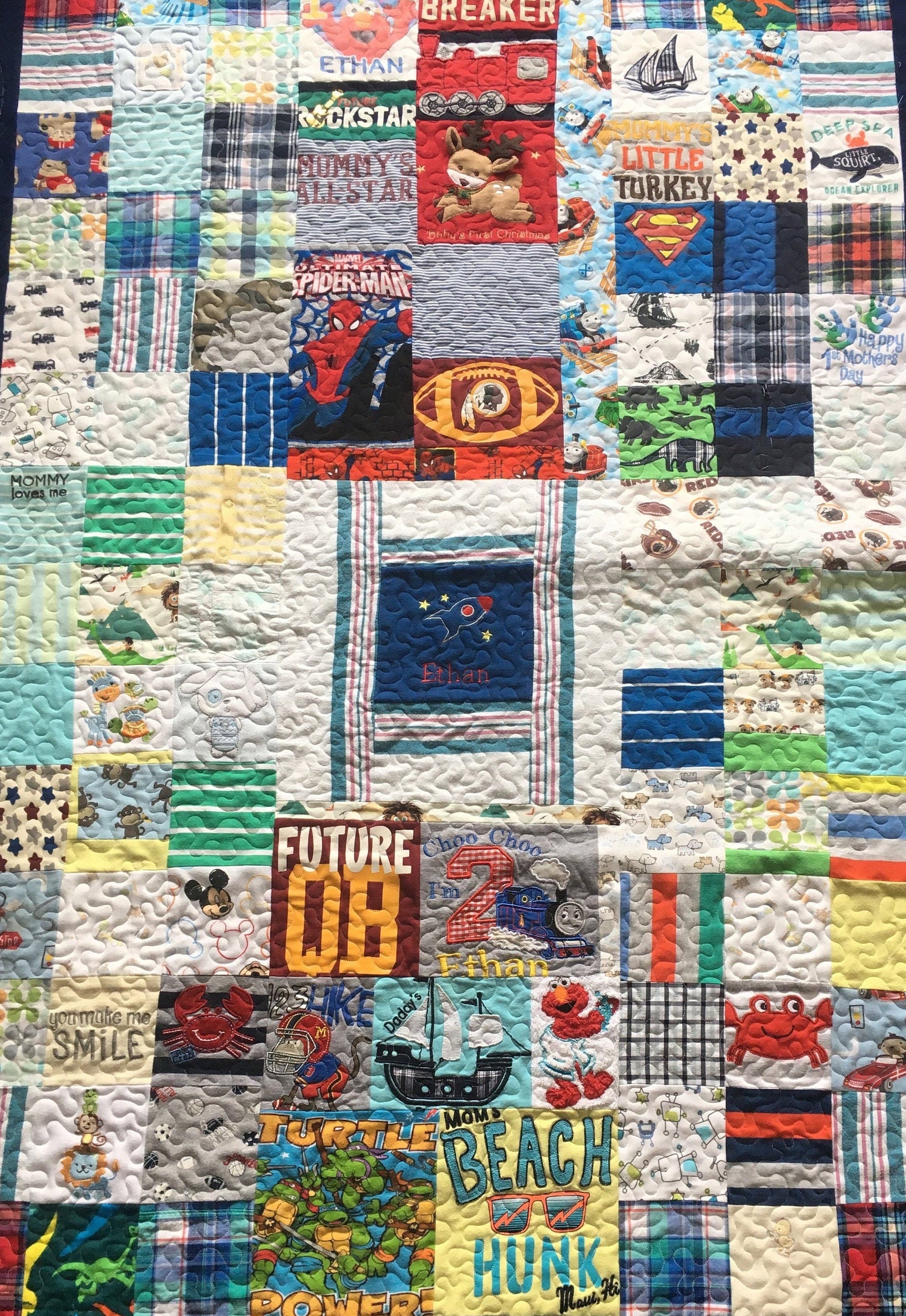 Baby Clothes Memory Quilt, Baby Memory Quilt, Baby T-shirt Quilt, Baby ...