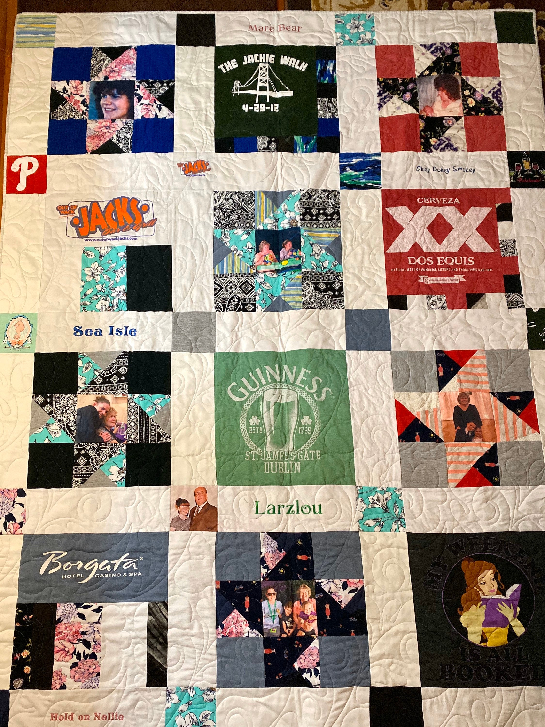 Personalized Custom Photo Memory Quilt-any Size and Color Combo-free ...