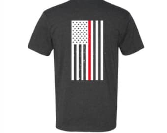 Thin Red Line Firefighter Shirt Firefighters Thin Red Line USA Flag ...
