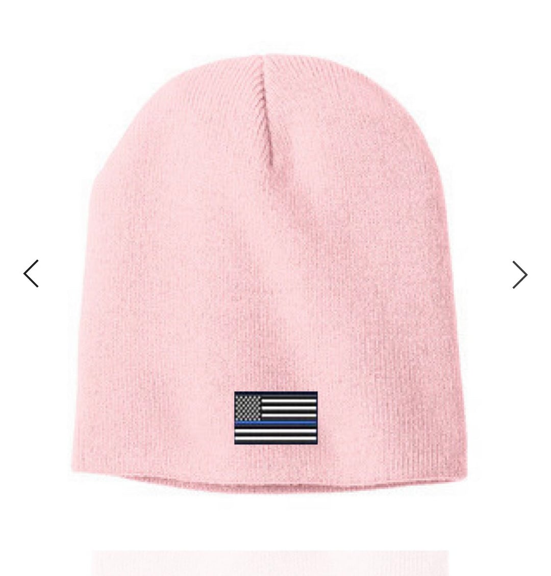 Thin Blue Line Flag Skull Cap - Etsy