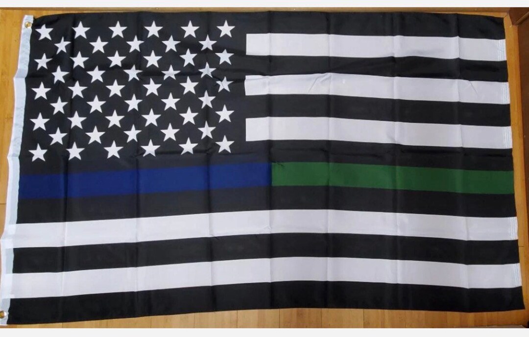 Thin Blue / Green Line Flag - Etsy