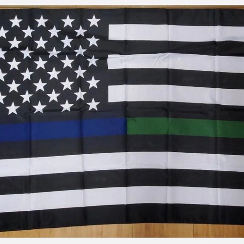 Thin Green Line T-shirt Relentless Distressed American Flag | Etsy