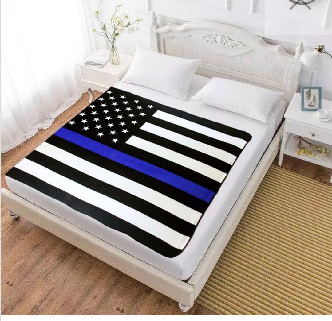 Thin Blue Line Polar Fleece 50” X 60” Blanket - Etsy