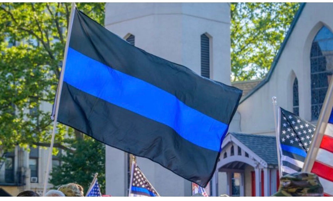 Thin Blue Line Flag 3’ X 5’ Poly - Etsy