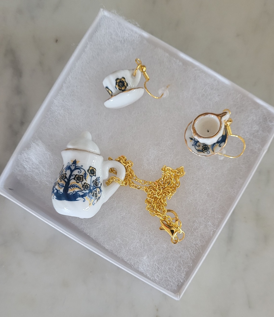 Blue Flower Tea Gift Set - Etsy