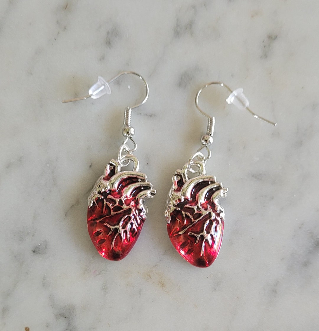 Anatomical Heart Earrings - Etsy