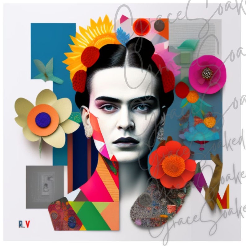 FRIDA Inspired Collage Art Print III Eclectic New York Street Digital ...