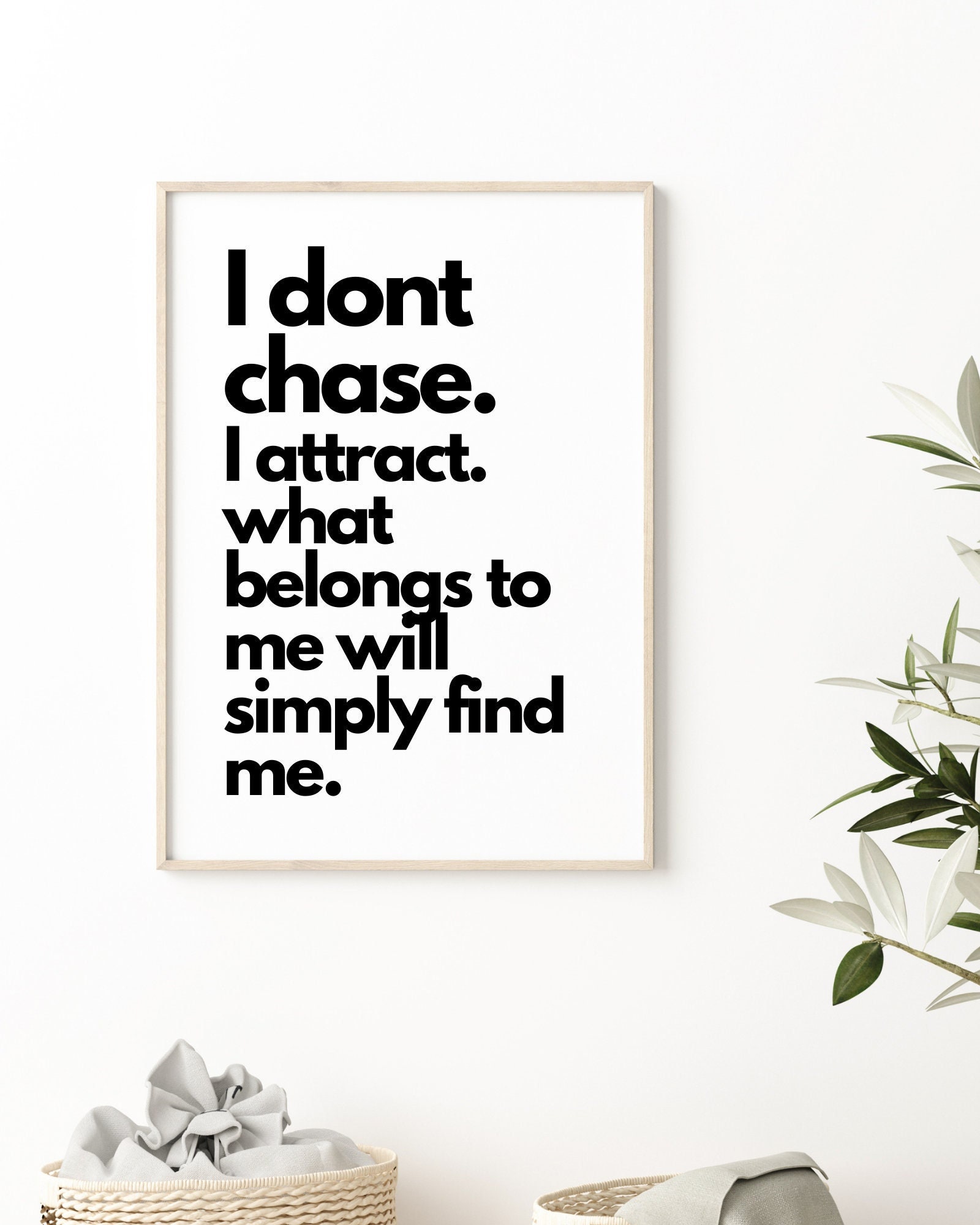 I Dont Chase I Attract Affirmation TIK TOK Art Print Printable DIY - Etsy