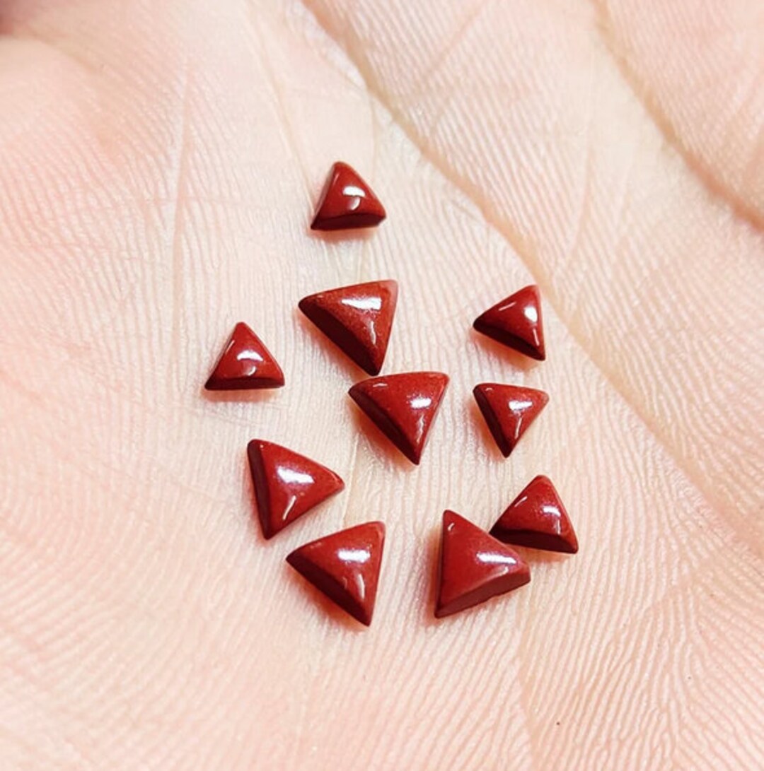 Red Jasper Triangle Shape Smooth Cabochon Flat Back Gemstone Stone for ...