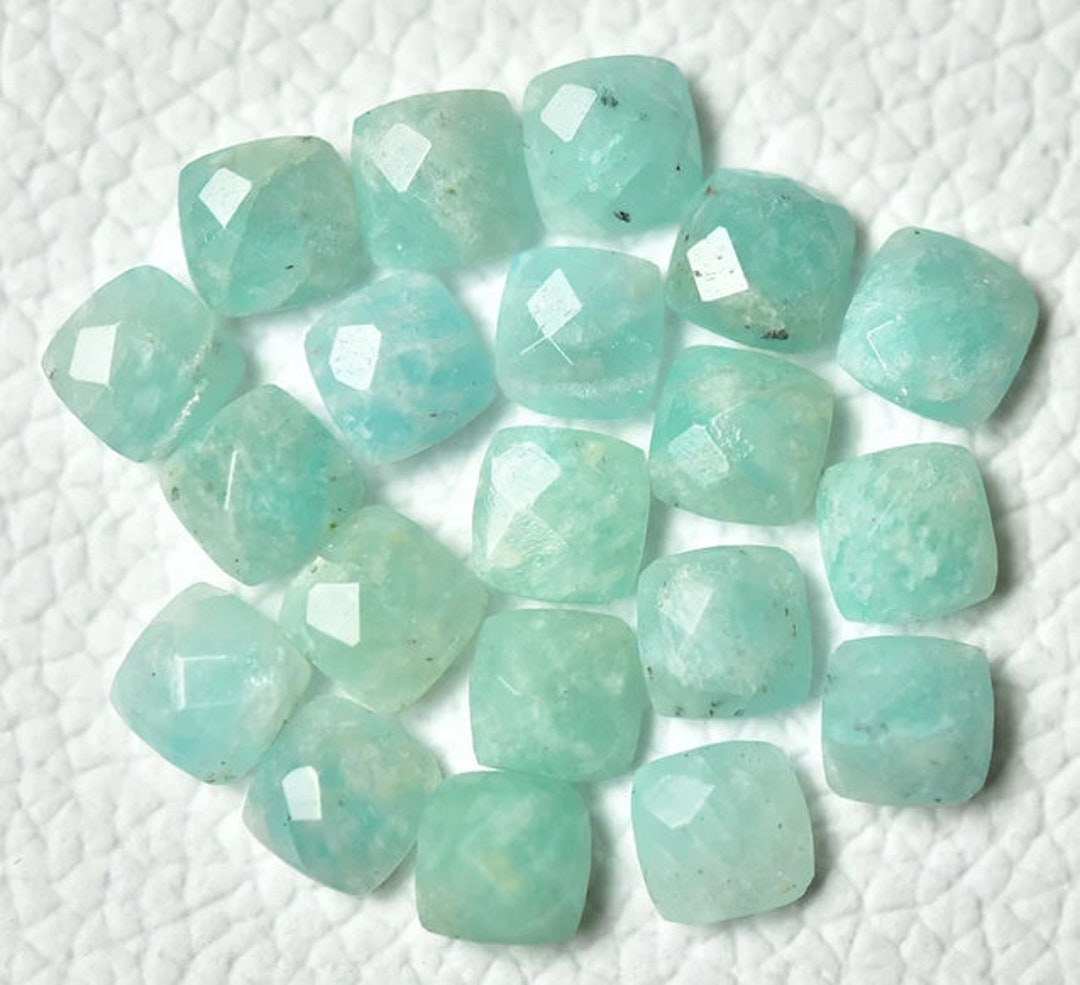 Artisian Craft Natural Amazonite Cushion Shape 10mm Checker Cut Faceted ...