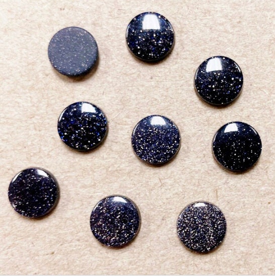 Natural Blue Sandstone Round Shape Flat Back Cabochon Gemstone, Jewelry ...
