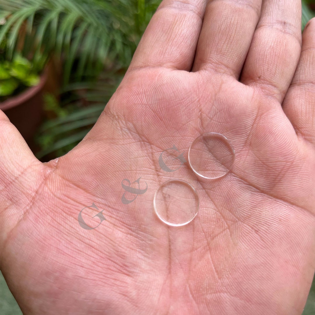 Natural Crystal Quartz 10mm Round Flat Disc Shape Gemstone for Jewelry ...