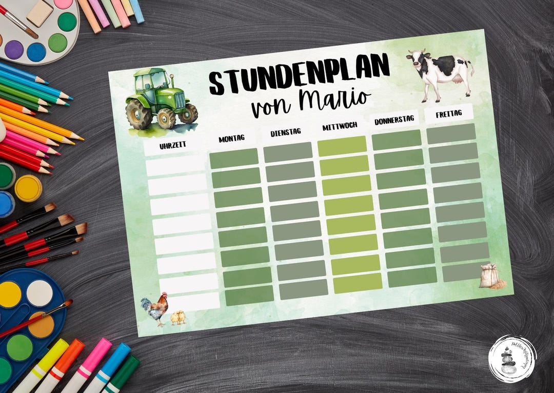 Personalized Farm Timetable, Tractor Timetable Available as Download or ...