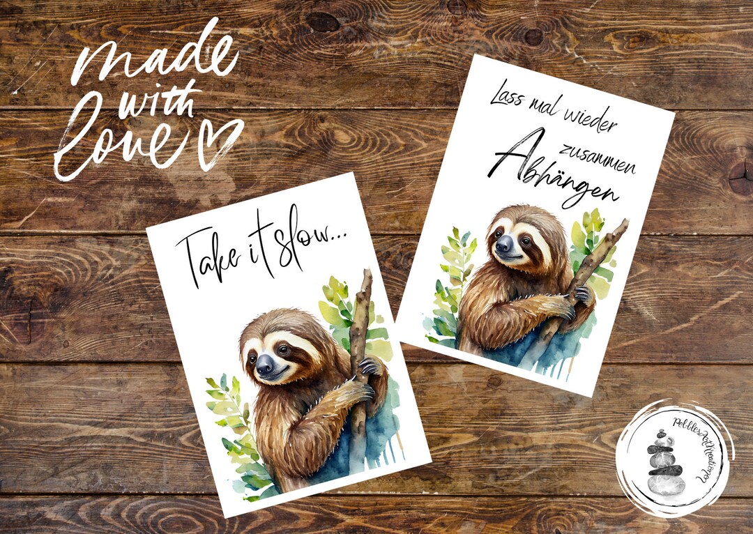 Sloth Card, Funny Sloth Card, Handmade Card, Card With Saying, Sloth ...