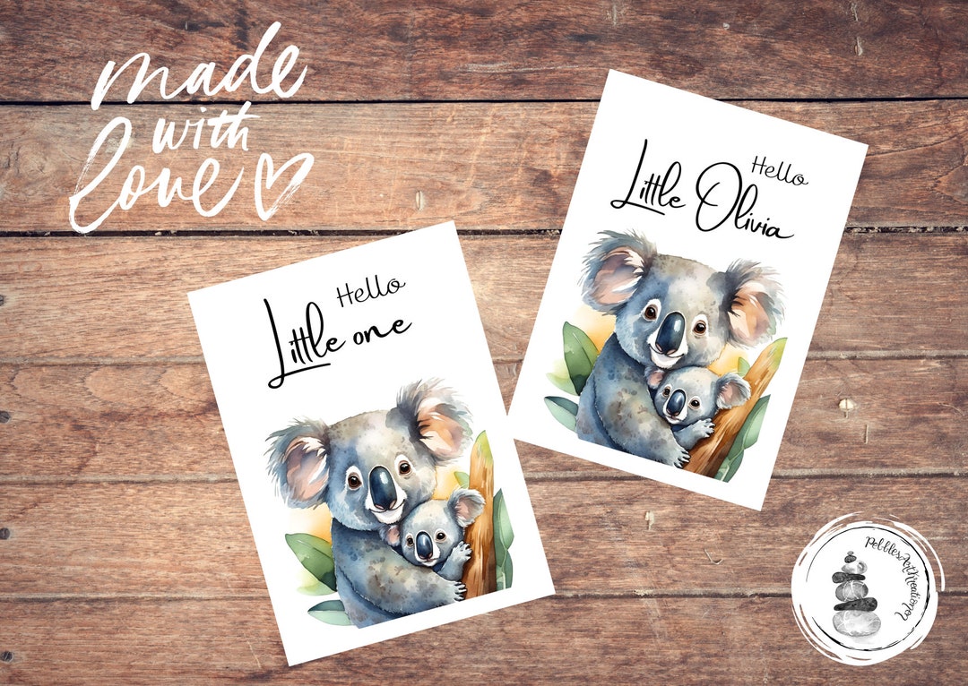 Baby Card Koala, Card for Birth, Personalizable Card for Birth, Birth ...