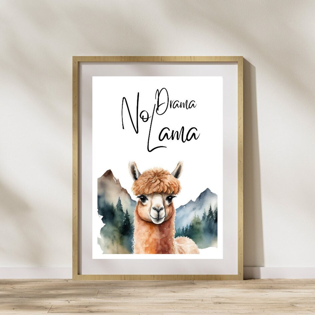 Watercolor Llama Printable Art Llama DIGITAL DOWNLOAD Picture Quote ...